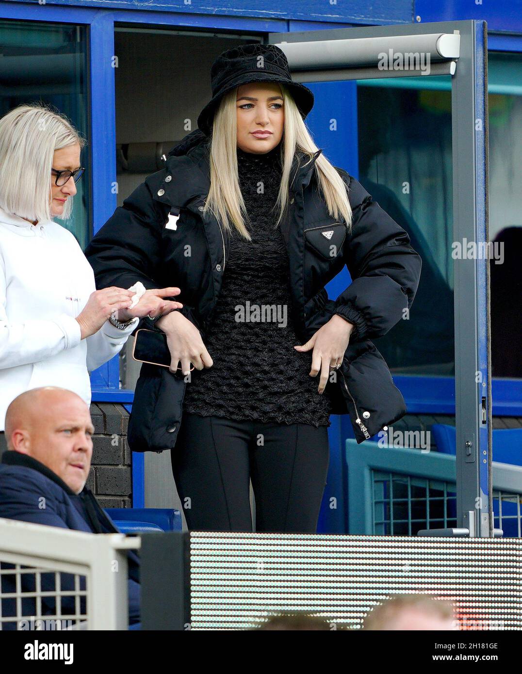 Megan Davison, wife of Everton's Jordan Pickford during the Premier ...