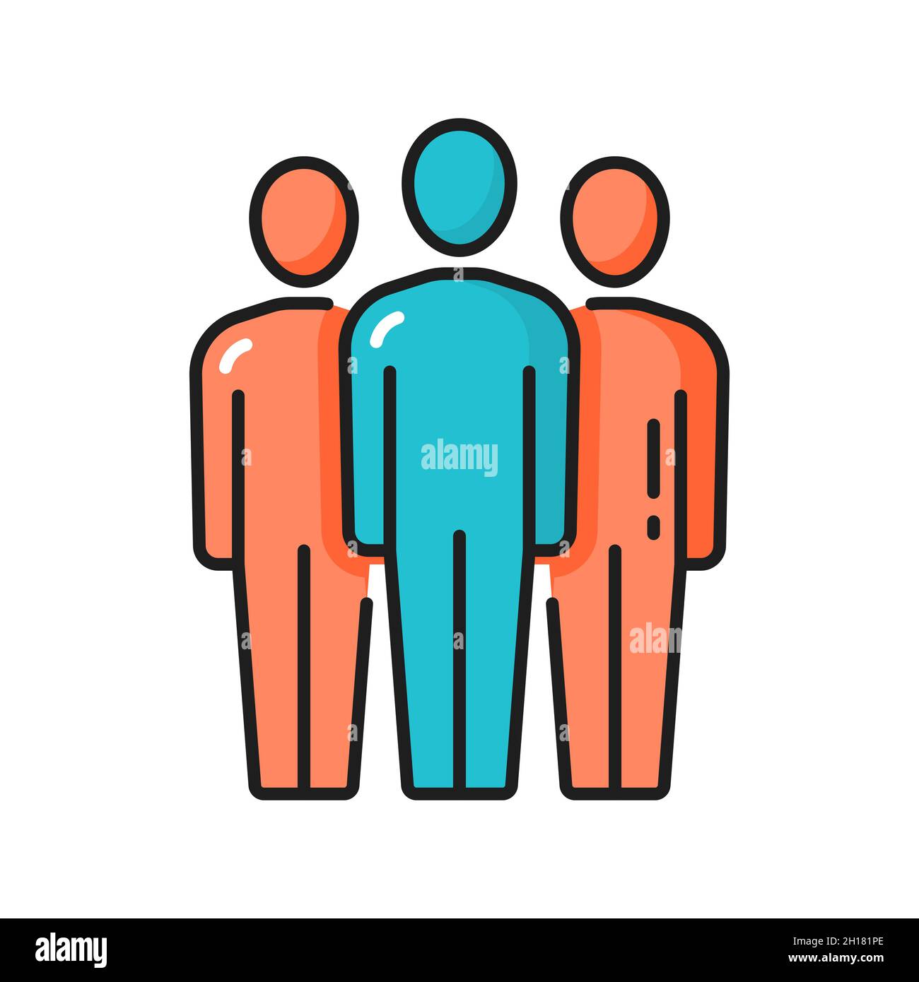 Meeting people communication discussion, teamwork isolated color line ...