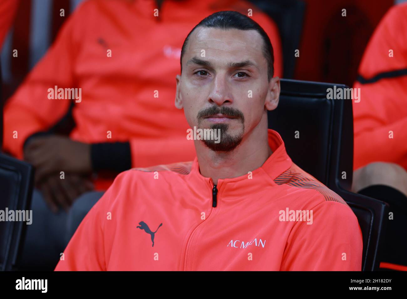 Zlatan Ibrahimovic of AC Milan in the bench during the Serie A 2021/22 ...