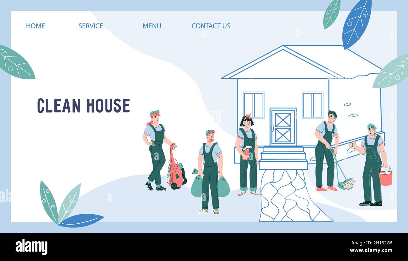 Website banner or presentation web page of cleaning company. Design for ...