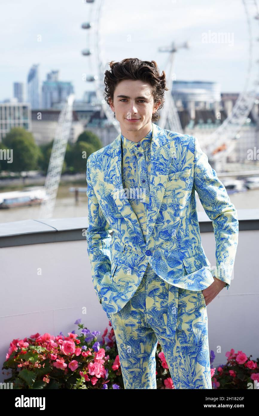 Timothee Chalamet during a photo call with cast members of Dune at ...