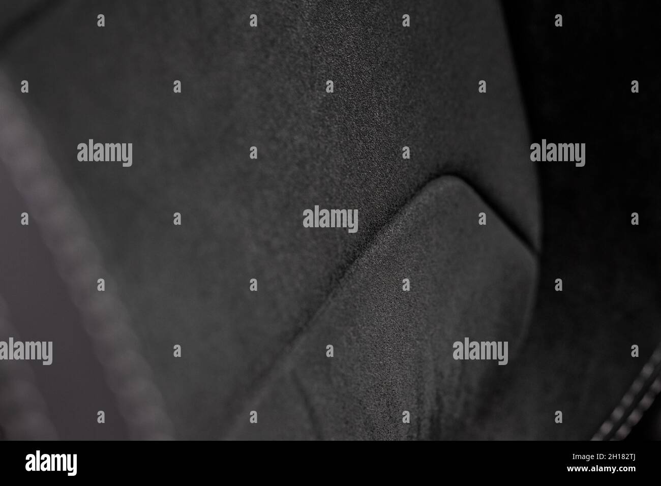 High angle view of modern car fabric seats. Close-up car seat texture ...