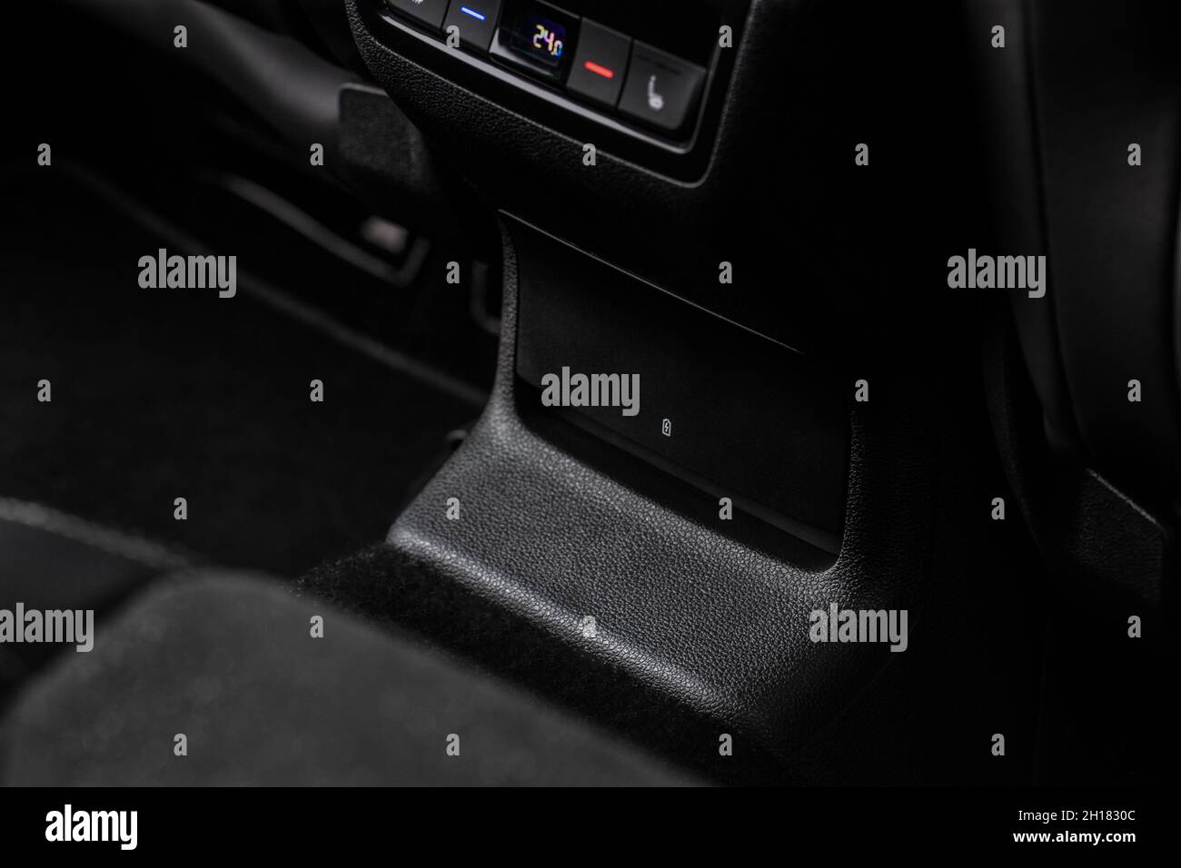 12V and 220v power outlet socket in the car. Closed sockets Stock Photo ...