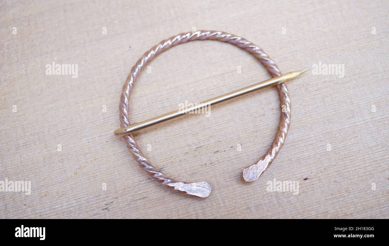 hand made anglo-saxon medieval and viking bronze dress items Stock ...