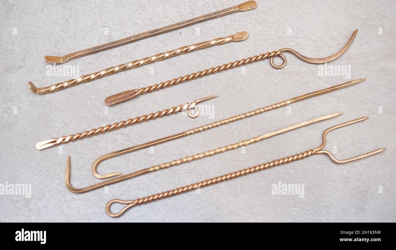 hand made anglo-saxon medieval and viking bronze dress items Stock ...