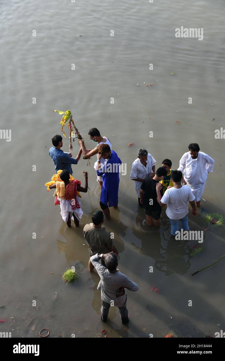 Rituals of the Durga idol immersion ceremony after the end of Durga ...