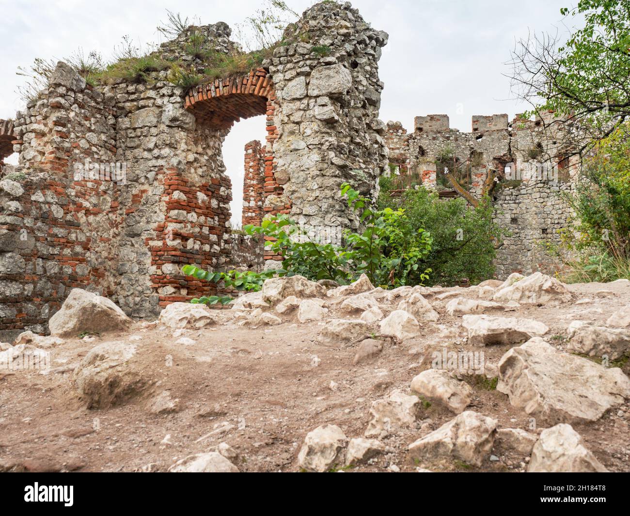 Ruin of Devicky castle on the hill Devin above Pavlov and Dolni ...