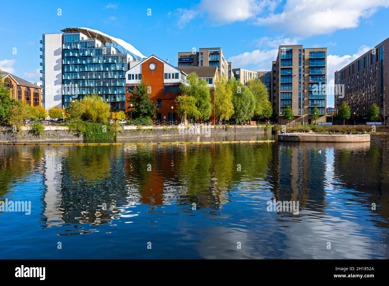 The Abito and Clippers Quay apartment blocks, Salford Quays, Manchester ...