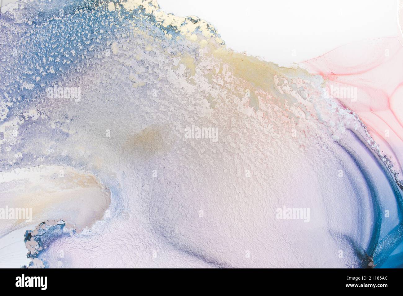 Aabstract fluid art painting in alcohol ink technique, mixture blue ...