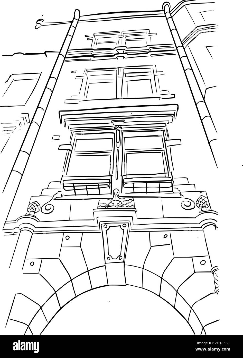 Architectural outline sketch of old building Stock Vector Image & Art ...