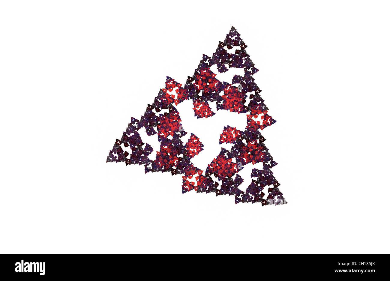 abstract aggressive fractal red black symmetric figure on white ...