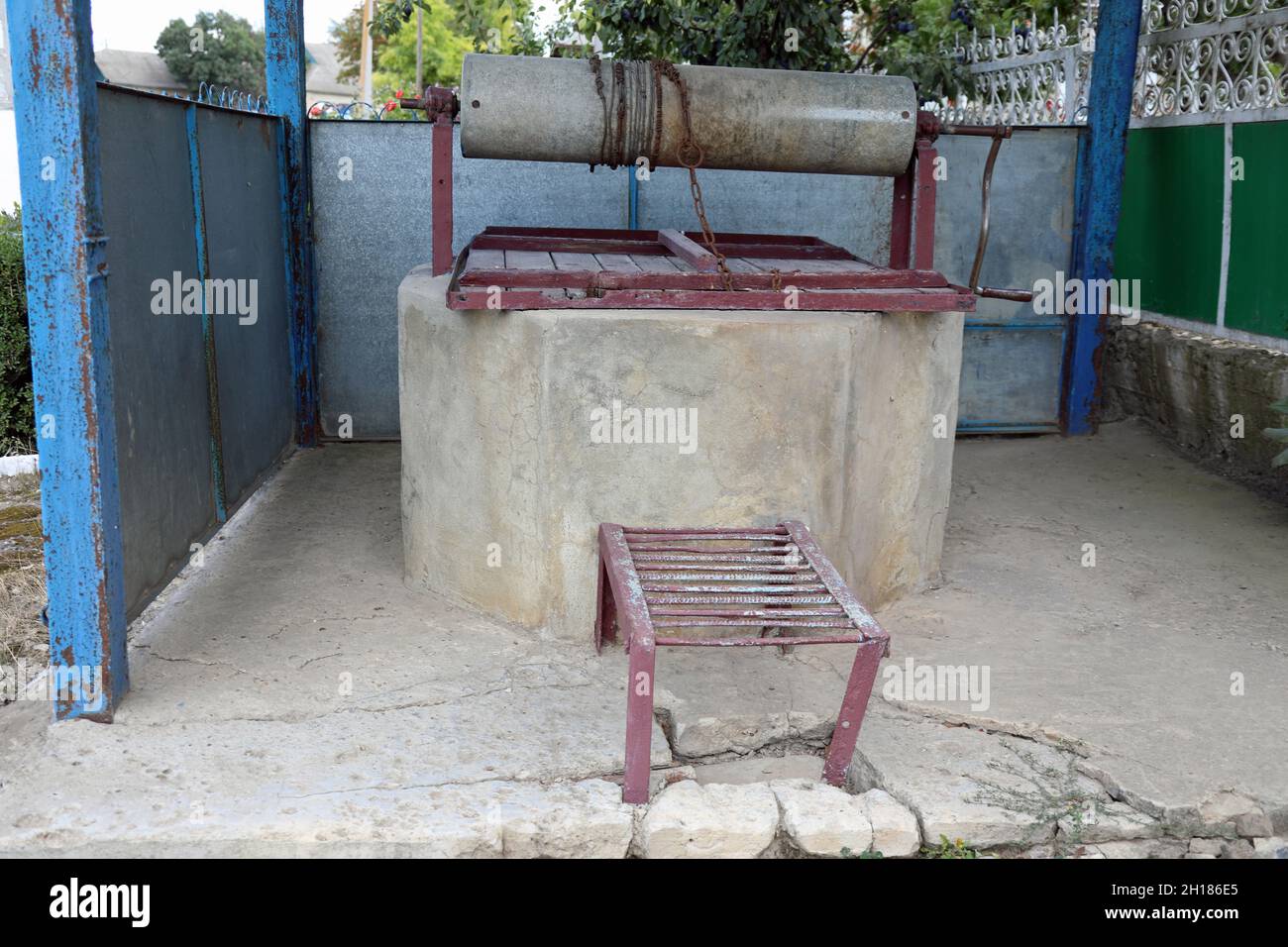 Village water well in the rural Gagauz region of Moldova Stock Photo ...