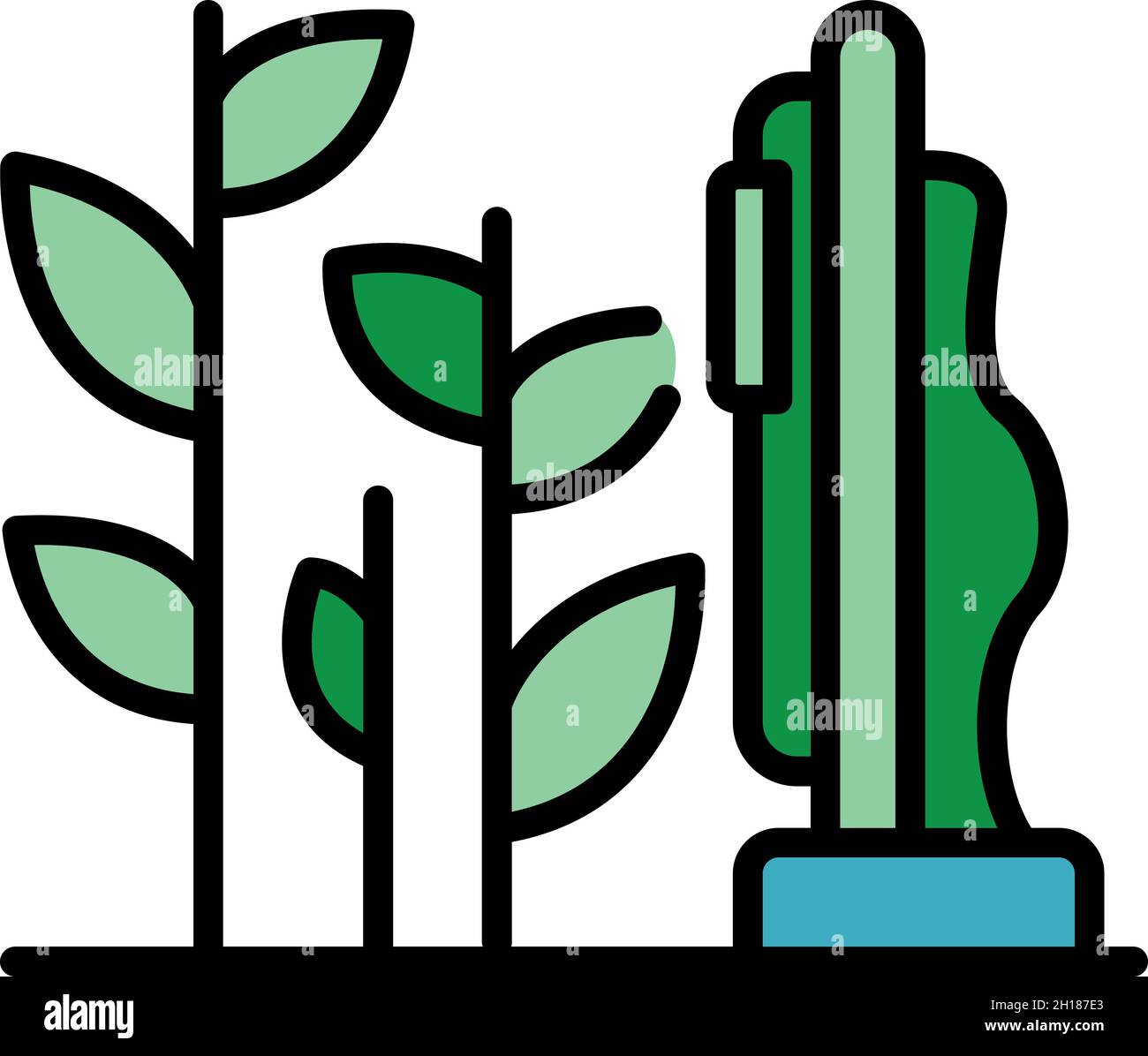 Grow plant icon. Outline grow plant vector icon color flat isolated ... Grow plant icon. Outline grow plant vector icon color flat isolated ...