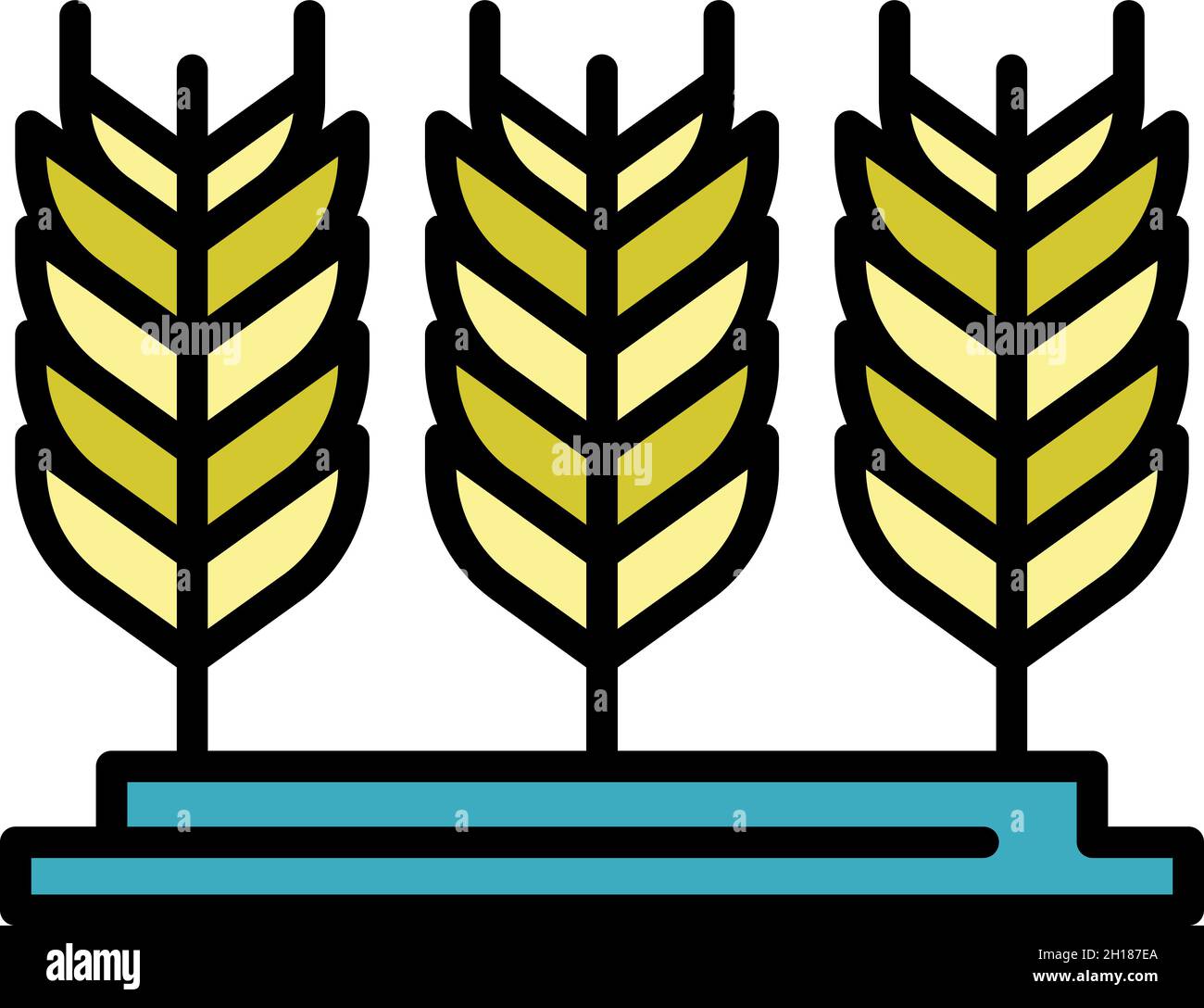 Farm wheat plantation icon. Outline farm wheat plantation vector icon ...