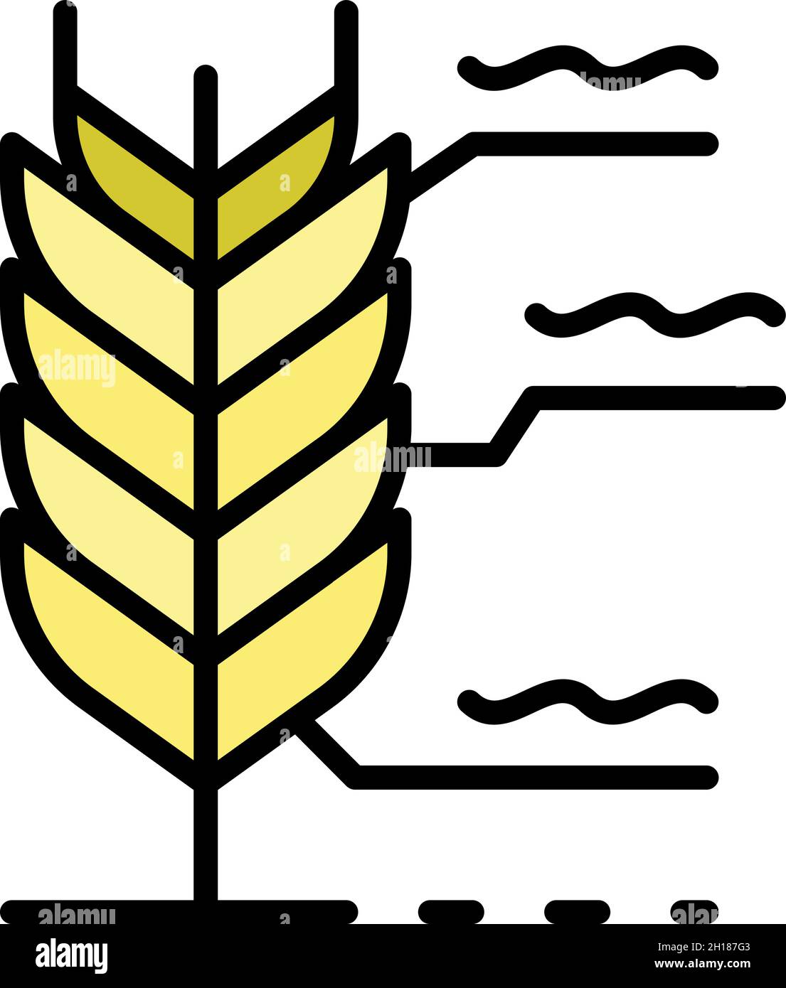 Wheat plant icon. Outline wheat plant vector icon color flat isolated ...