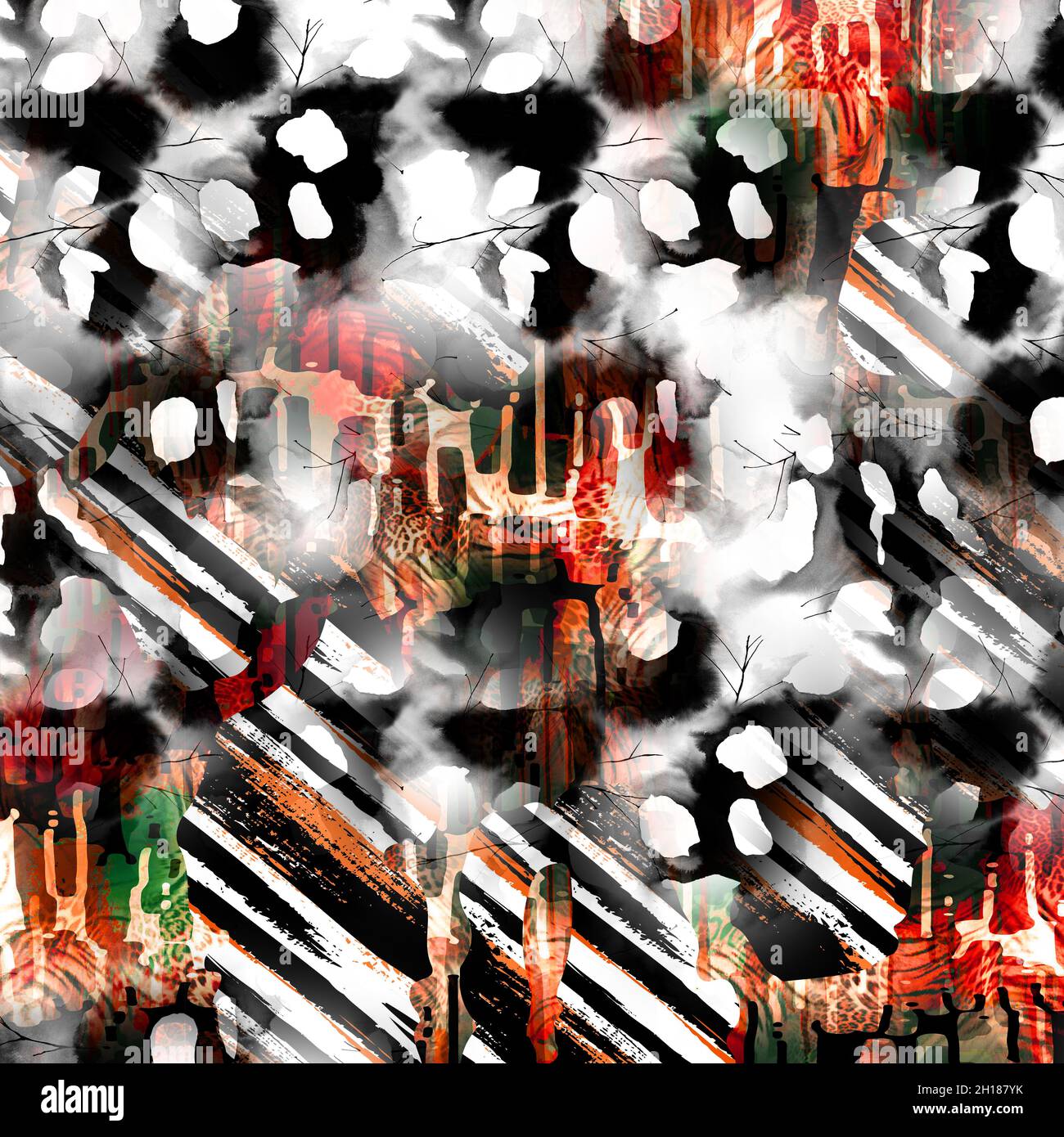 colorful fashion patterns, textile print designs Stock Photo - Alamy