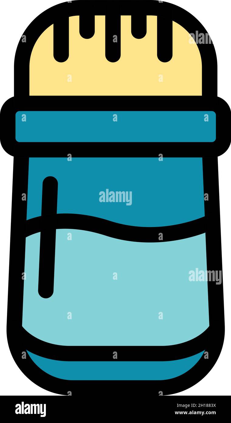 Salt kitchen jar icon. Outline salt kitchen jar vector icon color flat ...