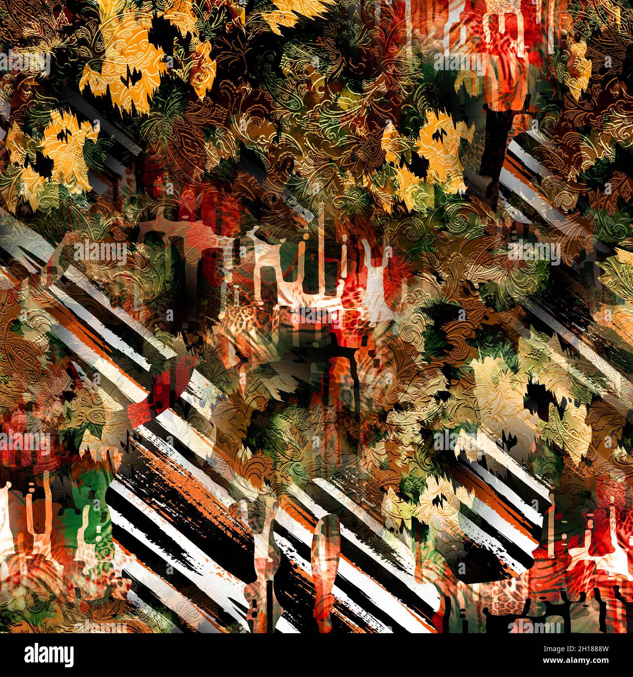 colorful fashion patterns, textile print designs Stock Photo - Alamy