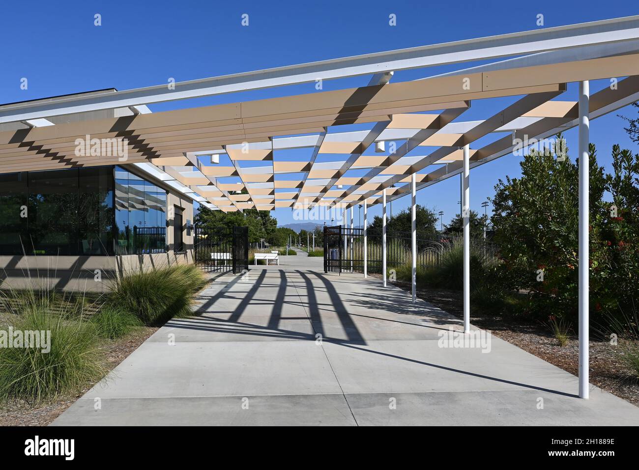 IRVINE, CALIFORNIA - 15 OCT 2021: Tennis Complex entrance at the Orange ...