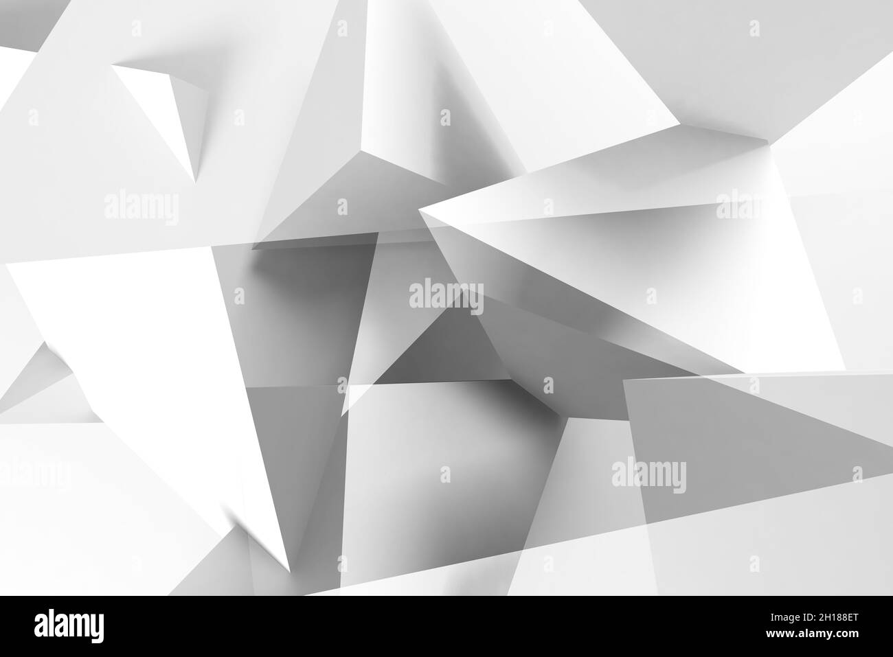 Abstract minimal white background, monochrome geometric pattern. 3d ...