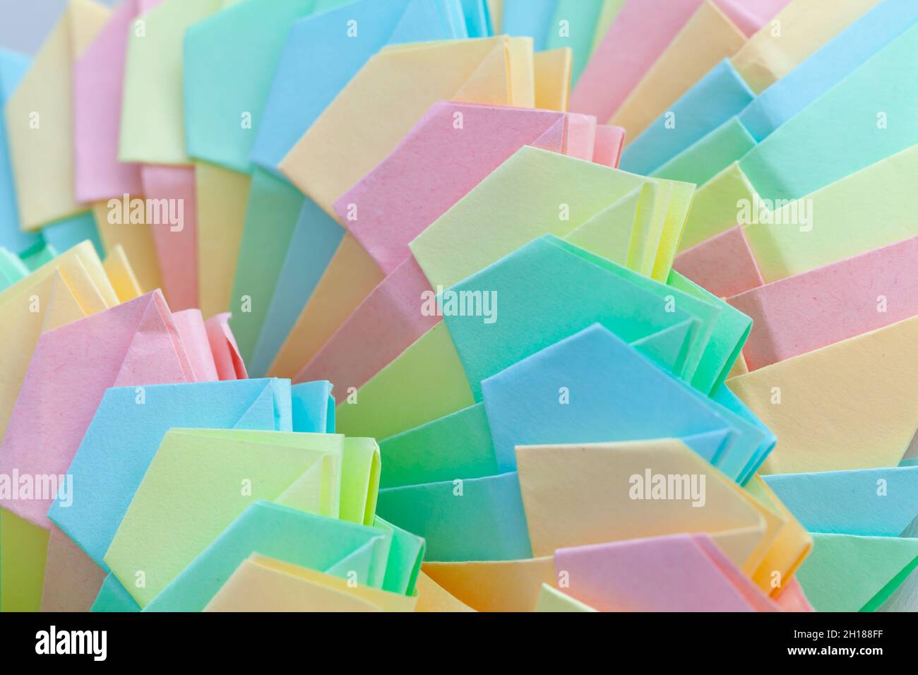 Abstract colorful origami background, parametric structures of linked ...