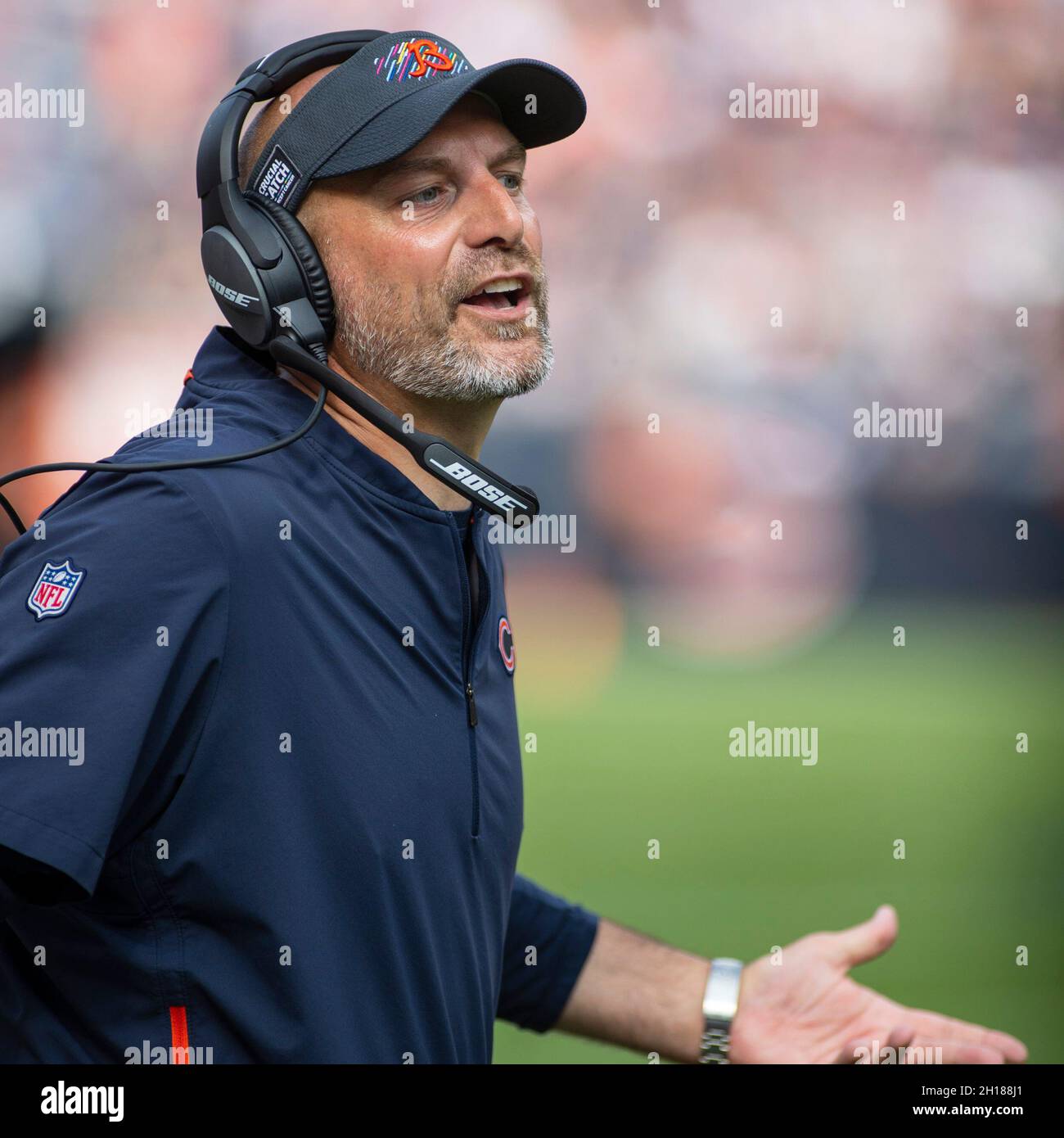 October 03, 2021: Chicago, Illinois, U.S. - Bears Head Coach Matt Nagy ...