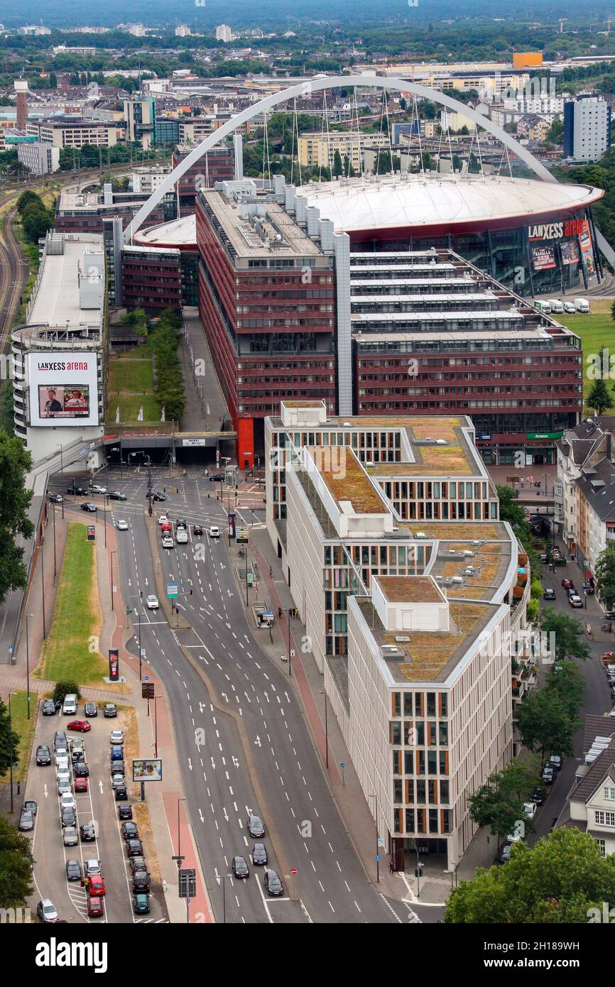 The LanXess Arena in the city of Cologne in North Rhine-Westphalia ...