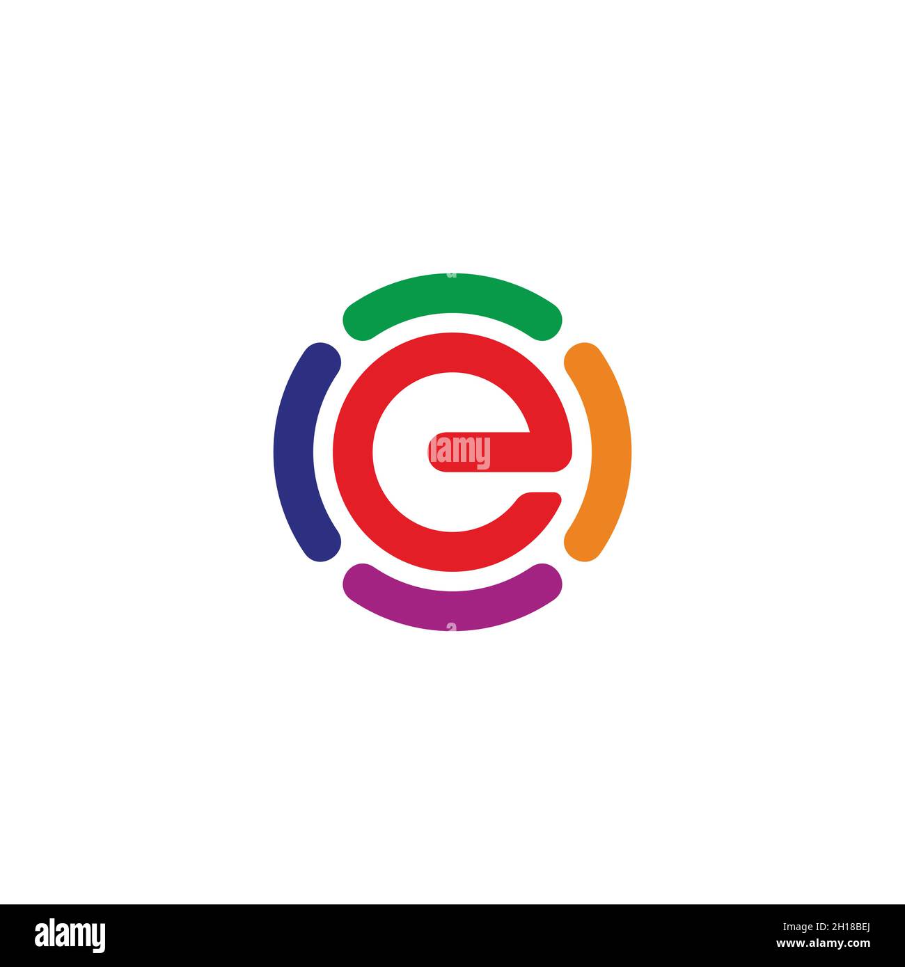 letter e circle motion process symbol colorful logo vector Stock Vector ...