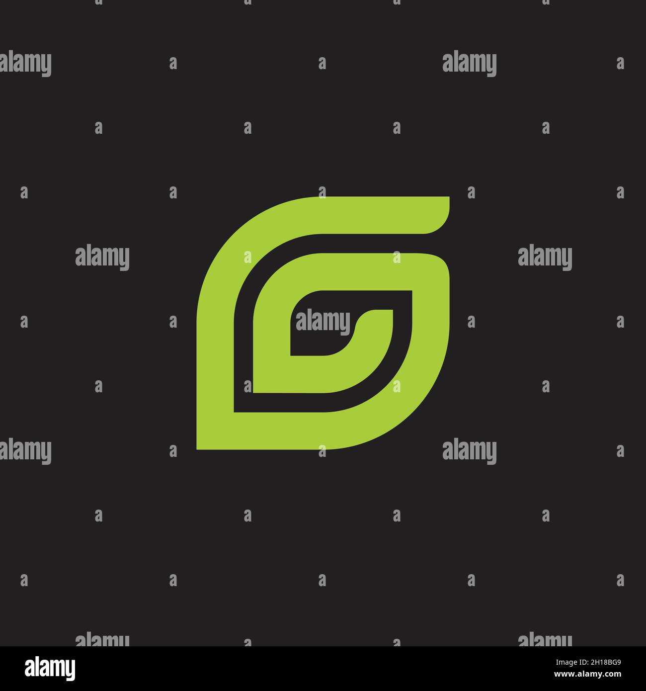 letter gg spiral leaf shape geometric line design logo vector Stock ...