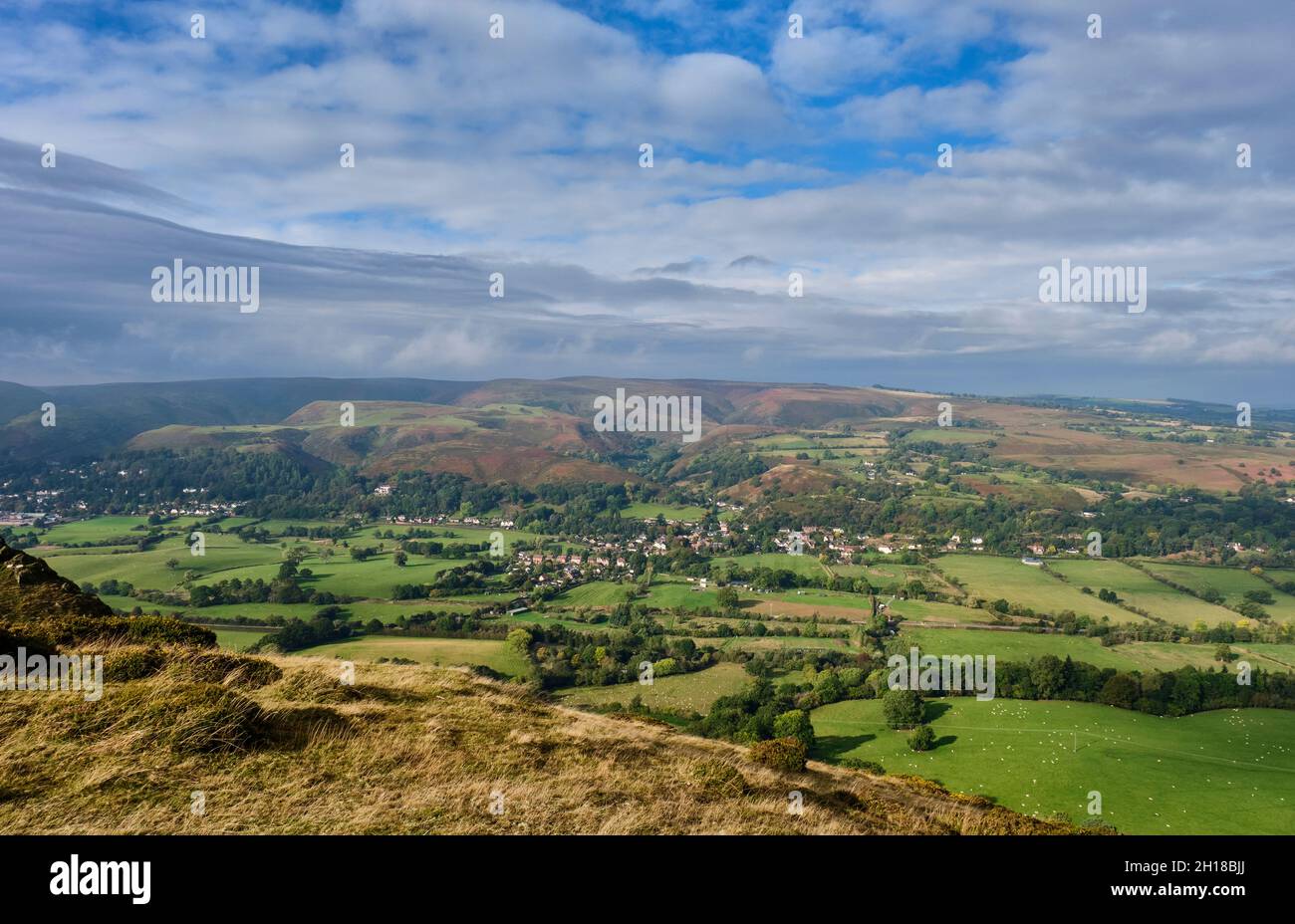 All Stretton and the Long Mynd seen from Caer Caradoc, Church Stretton ...