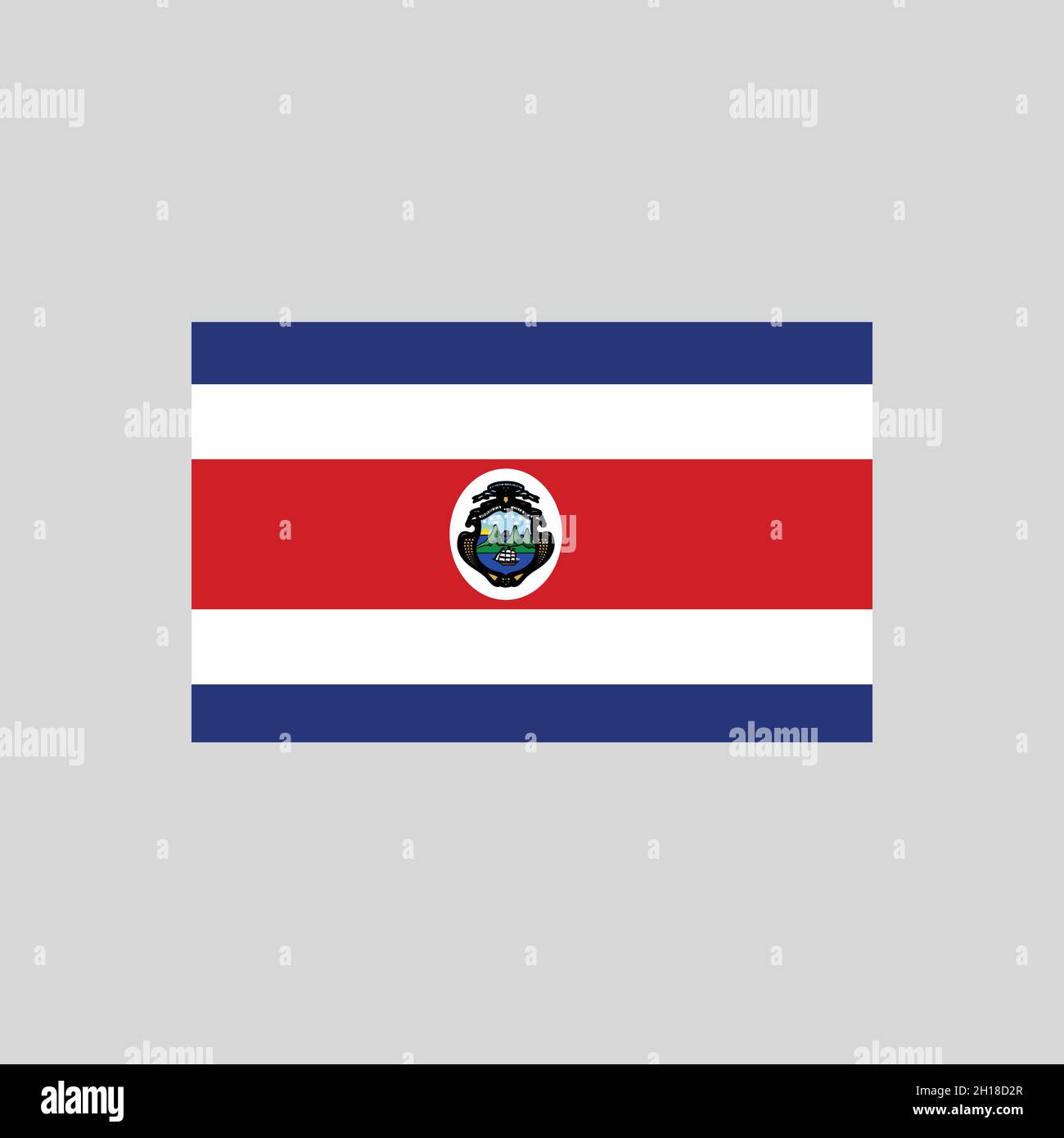Flag of Costa Rica color line element. Vector element for web page ...