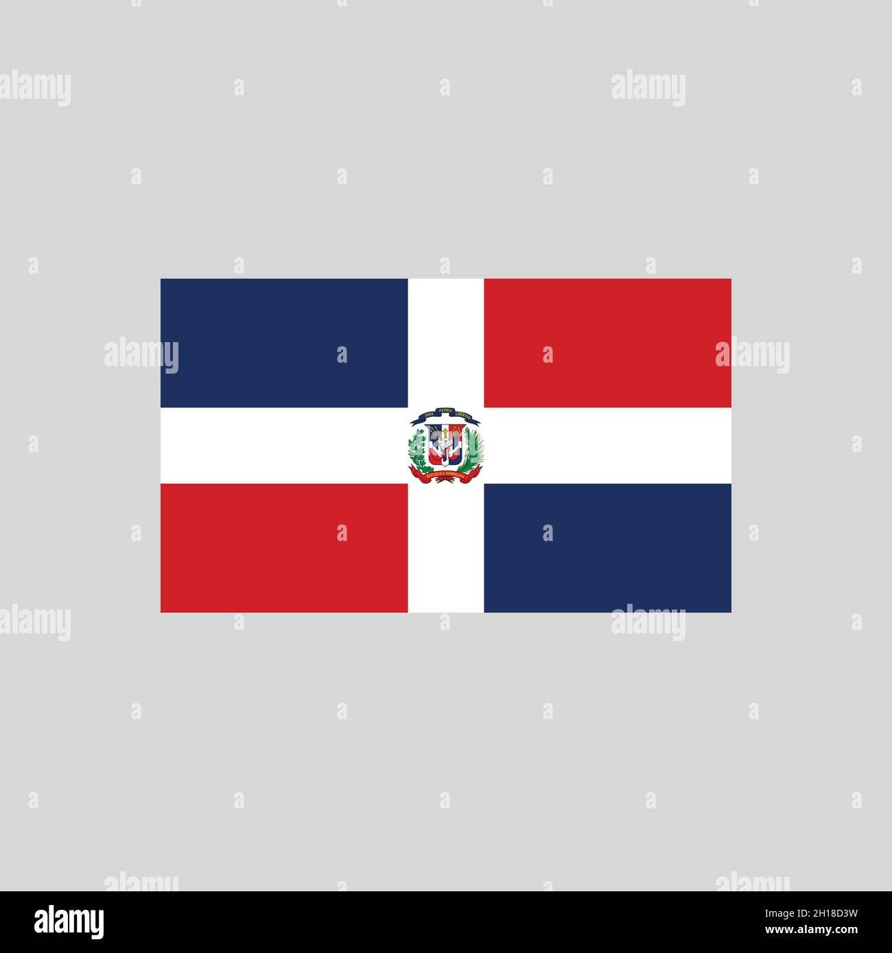 Flag of Dominican Republic color line element. Vector element for web ...
