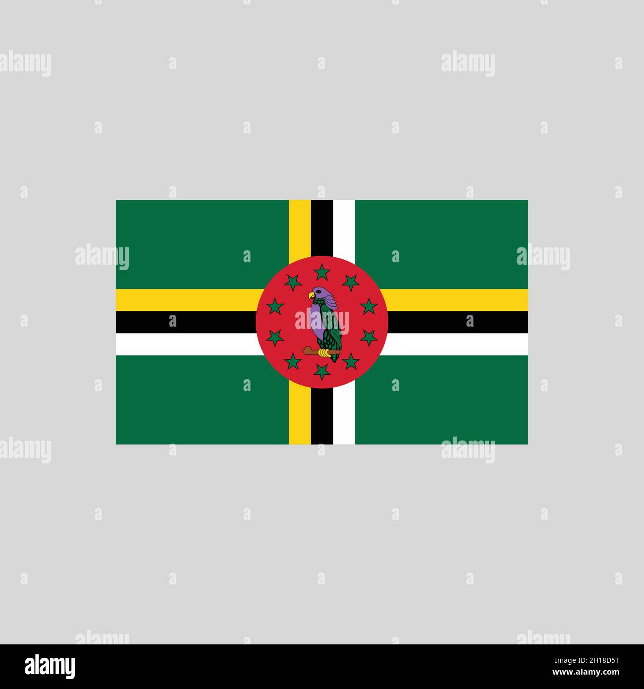 Flag of Dominica color line element. Vector element for web page ...