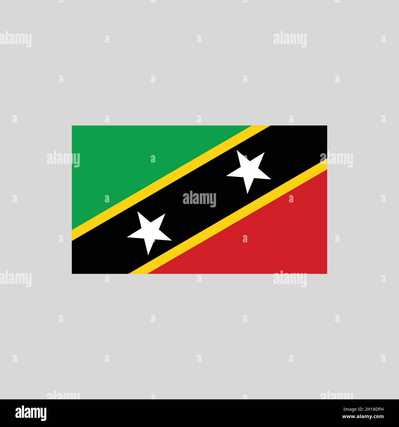 Flag of Saint Kitts and Nevis color line element. Vector element for ...