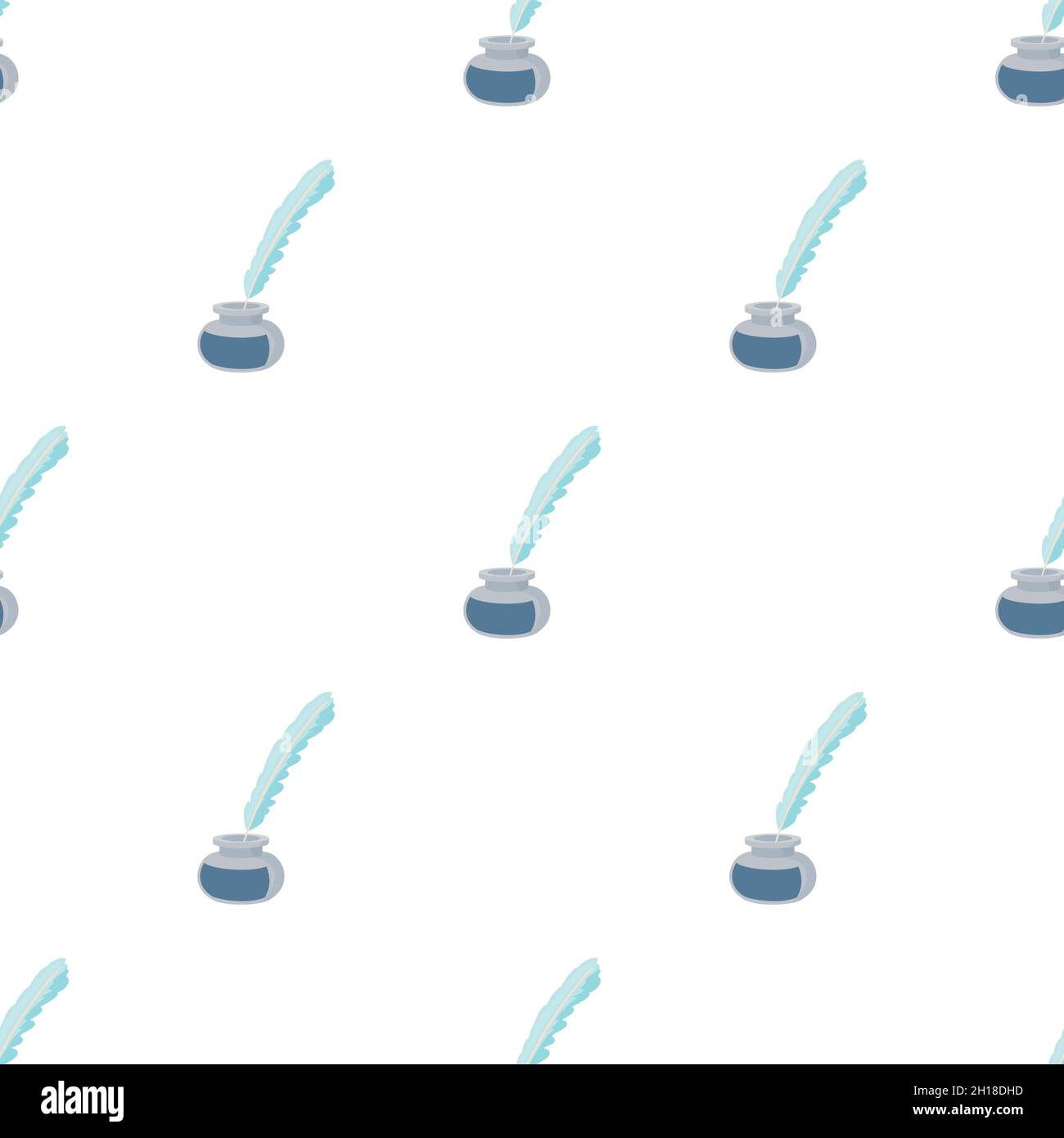 Feather and ink bottle pattern seamless background texture repeat ...