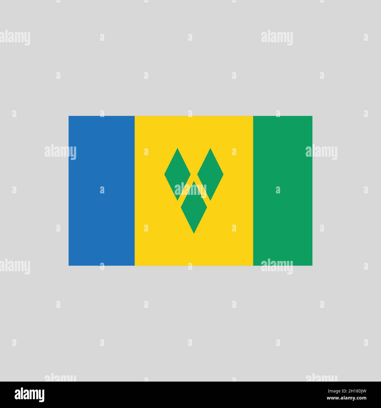 Flag of Saint Vincent and the Grenadines color line element. Vector ...