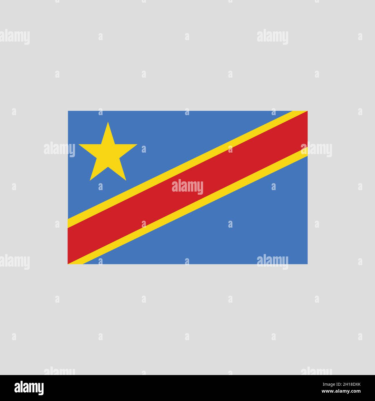 Flag of Democratic Republic of the Congo color line element. Vector ...