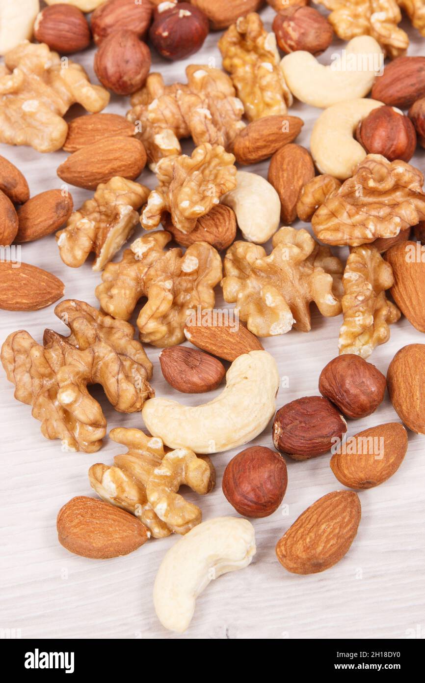 Healthy different nuts and almonds as source natural vitamins and ...
