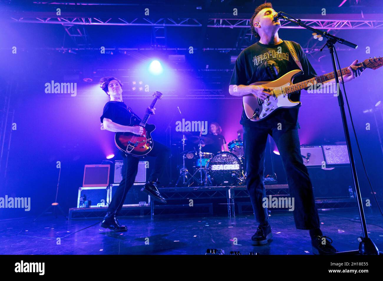 October 16, 2021: Rory Young, Oli Khan, and Henry Camamile of Sea Girls ...