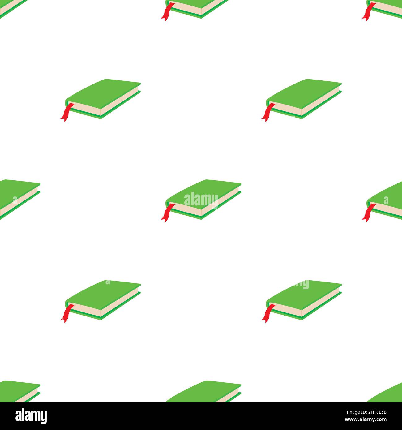 Green closed book with bookmark pattern seamless background texture ...