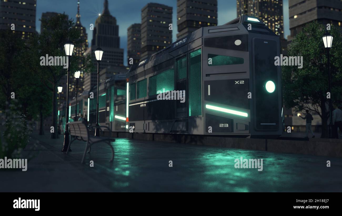 3d render. Futuristic space train concept Stock Photo - Alamy