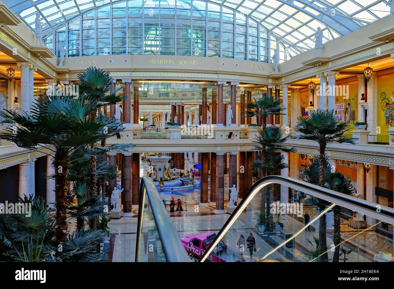 Manchester UK October 2021 inside the Trafford center Barton Square ...