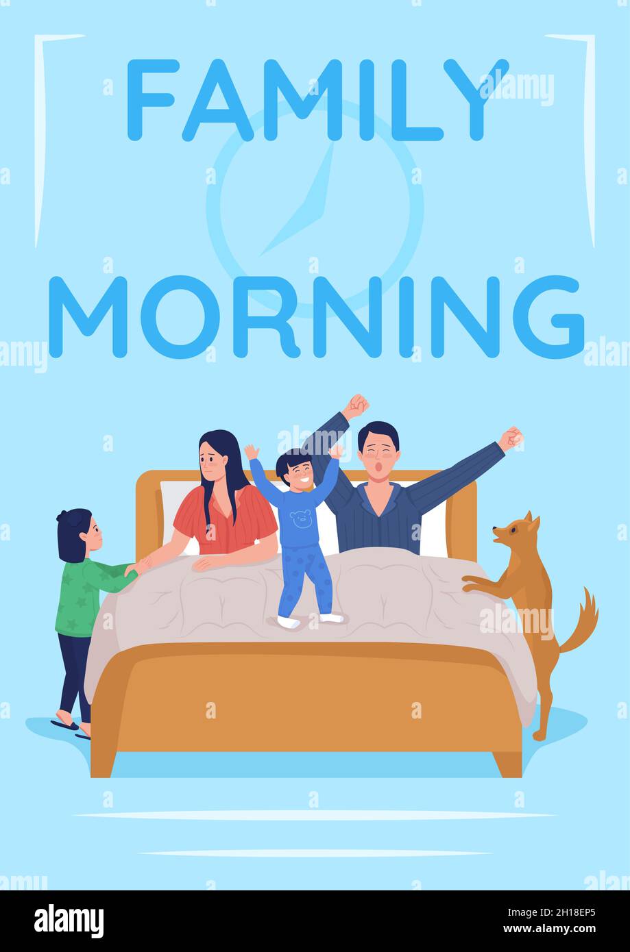 Daily parent routine poster flat vector template Stock Vector Image ...