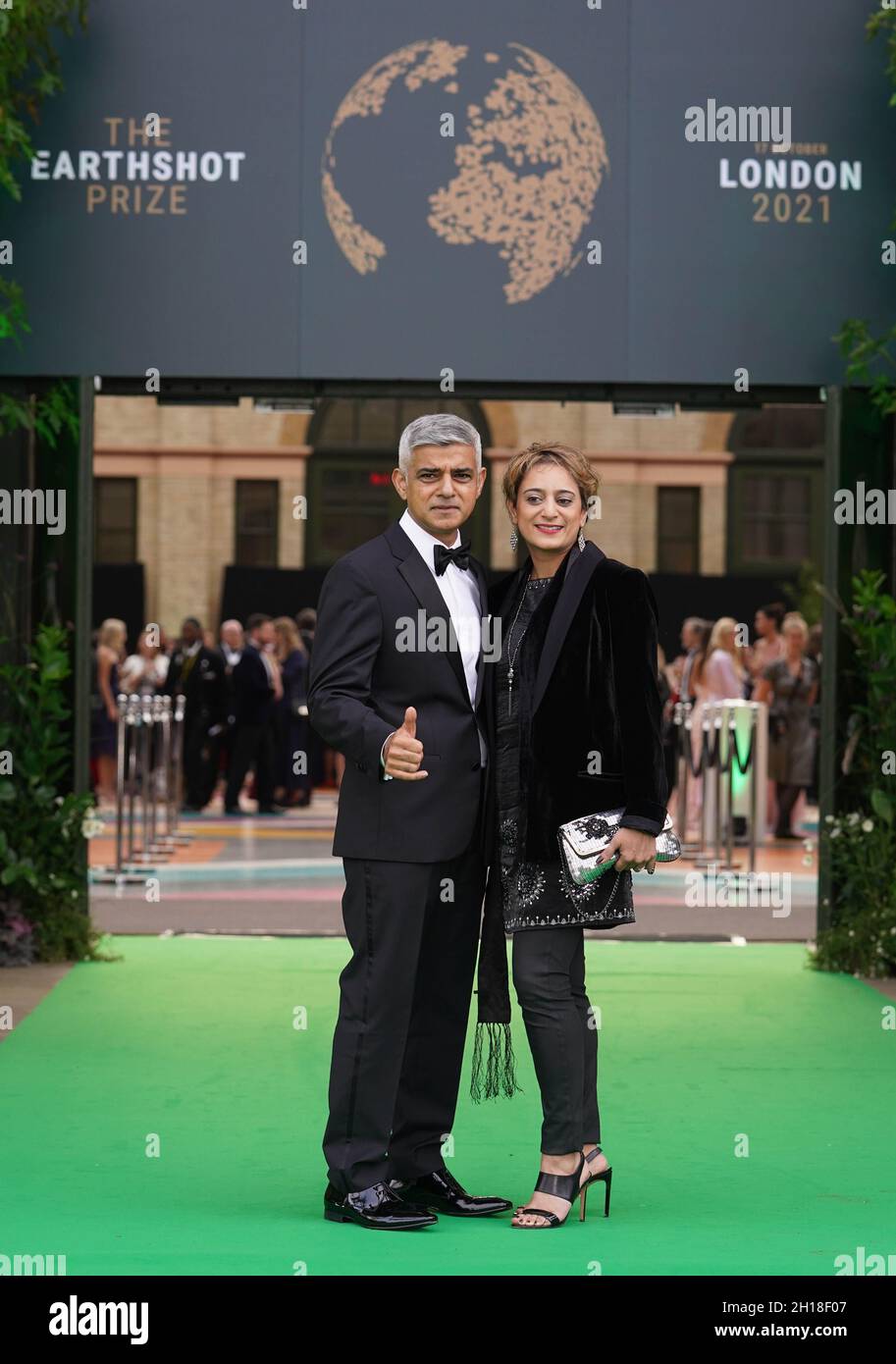 Sadiq Khan and his wife Saadiya Khan arrive for the first Earthshot ...