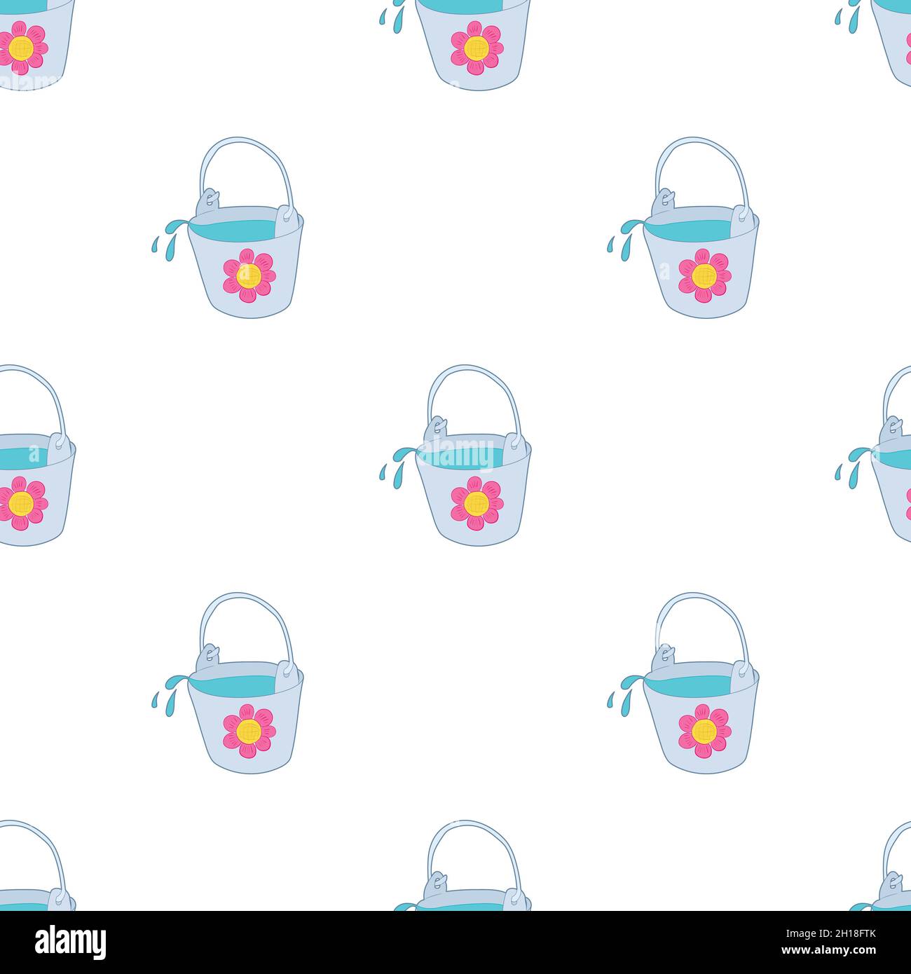 Bucket of water for the garden pattern seamless background texture ...