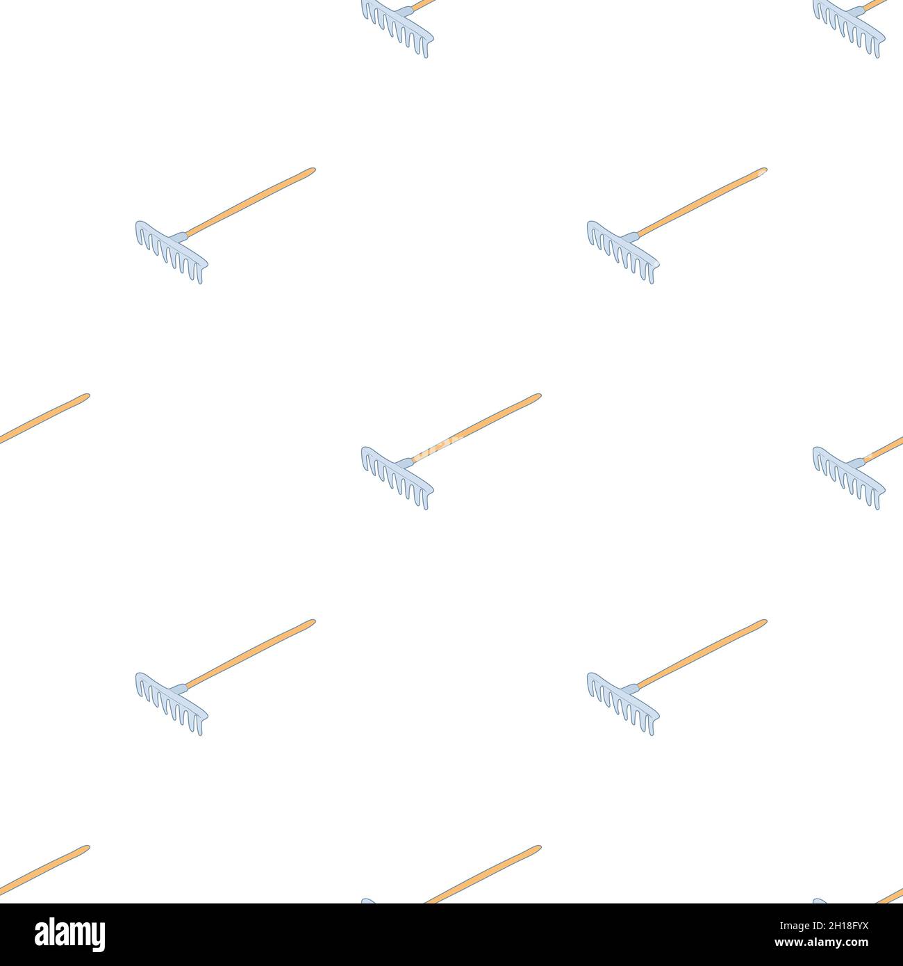 Rake with a wooden handle pattern seamless background texture repeat ...
