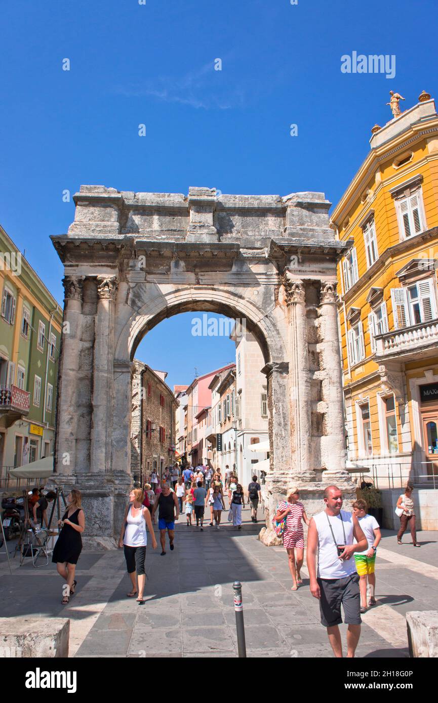 Pula Old city street view, Croatia, Balkans, Europe Stock Photo - Alamy
