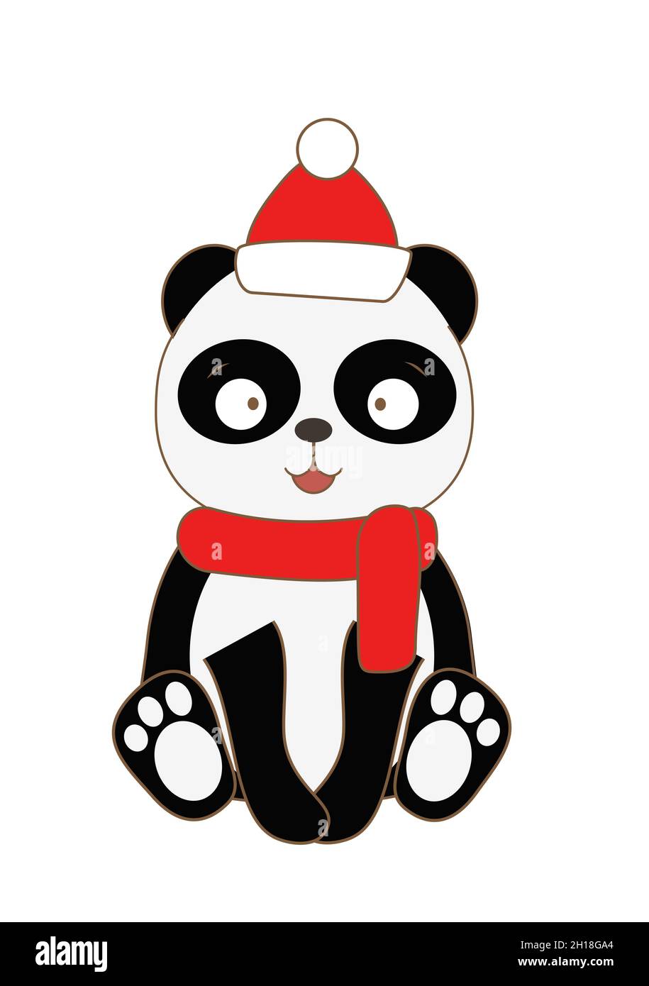 Panda in red cap isolated on white background Stock Vector Image & Art ...