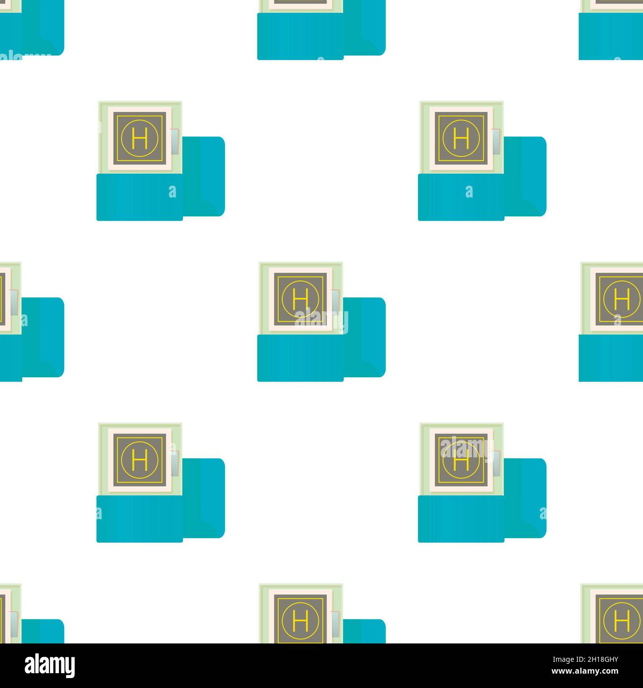 Modern building with helipad on the roof top view pattern seamless ...