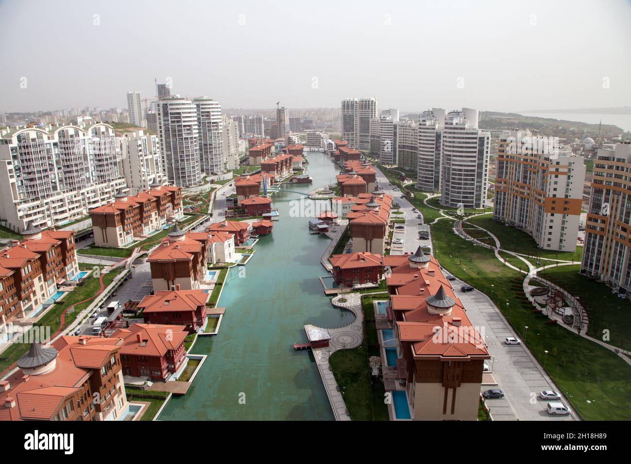 A modern complex of apartments, pool and villas.Istanbul province Stock ...